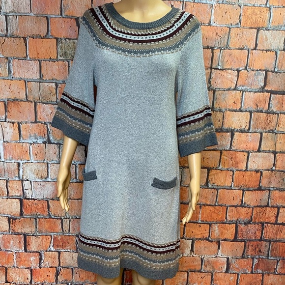 Papillon Blanc | Dresses | Papillon Fair Isle Sweater Dress | Poshmark